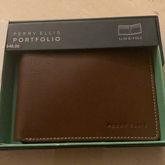 Perry Ellis | Bags | Nwt Nib Mens Brown Authentic Leather Perry Ellis ...